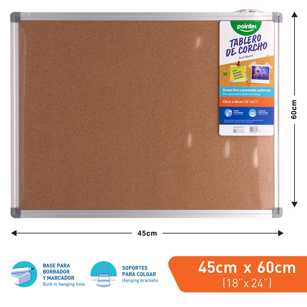 TABLERO DE CORCHO 45X60CM